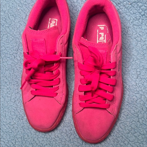Puma | Shoes | Puma Pink Sneakers With Velcro Strap And Monochromatic ...